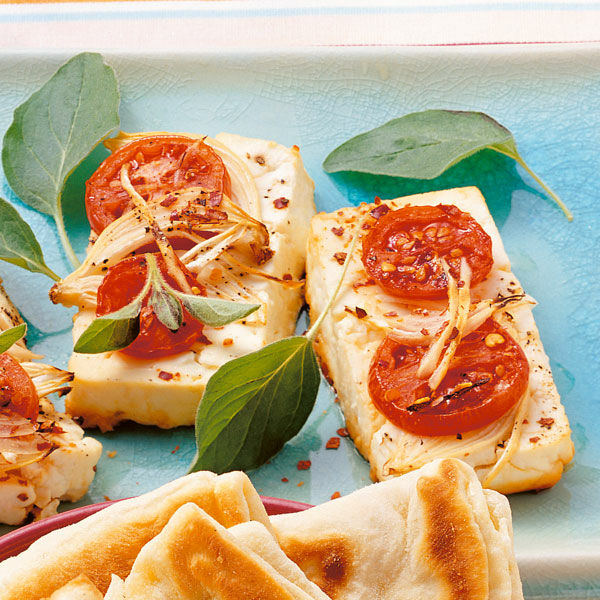 Baked Dop Feta With Evo Tomatoes & Peppers (V) (‘Feta Fournou’) Recipe ...