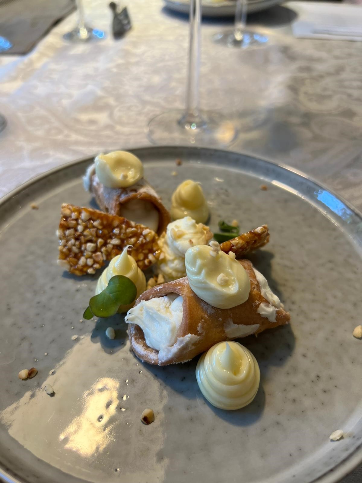 Italian Lemon Cannoli, White Chocolate Mousse, Hazelnuts Cracker Recipe ...