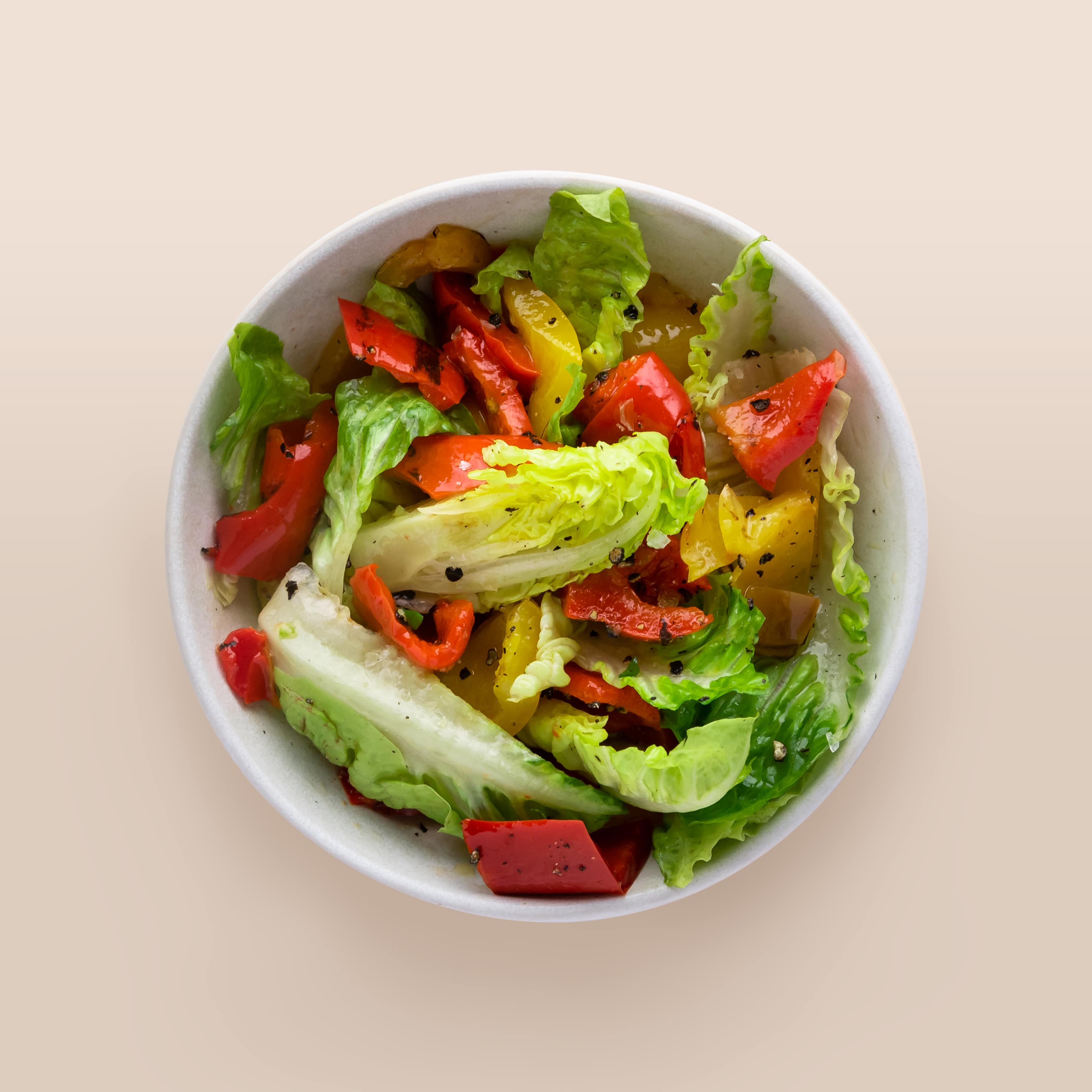Simple Roasted Pepper & Gem Lettuce Salad Recipe - yhangry