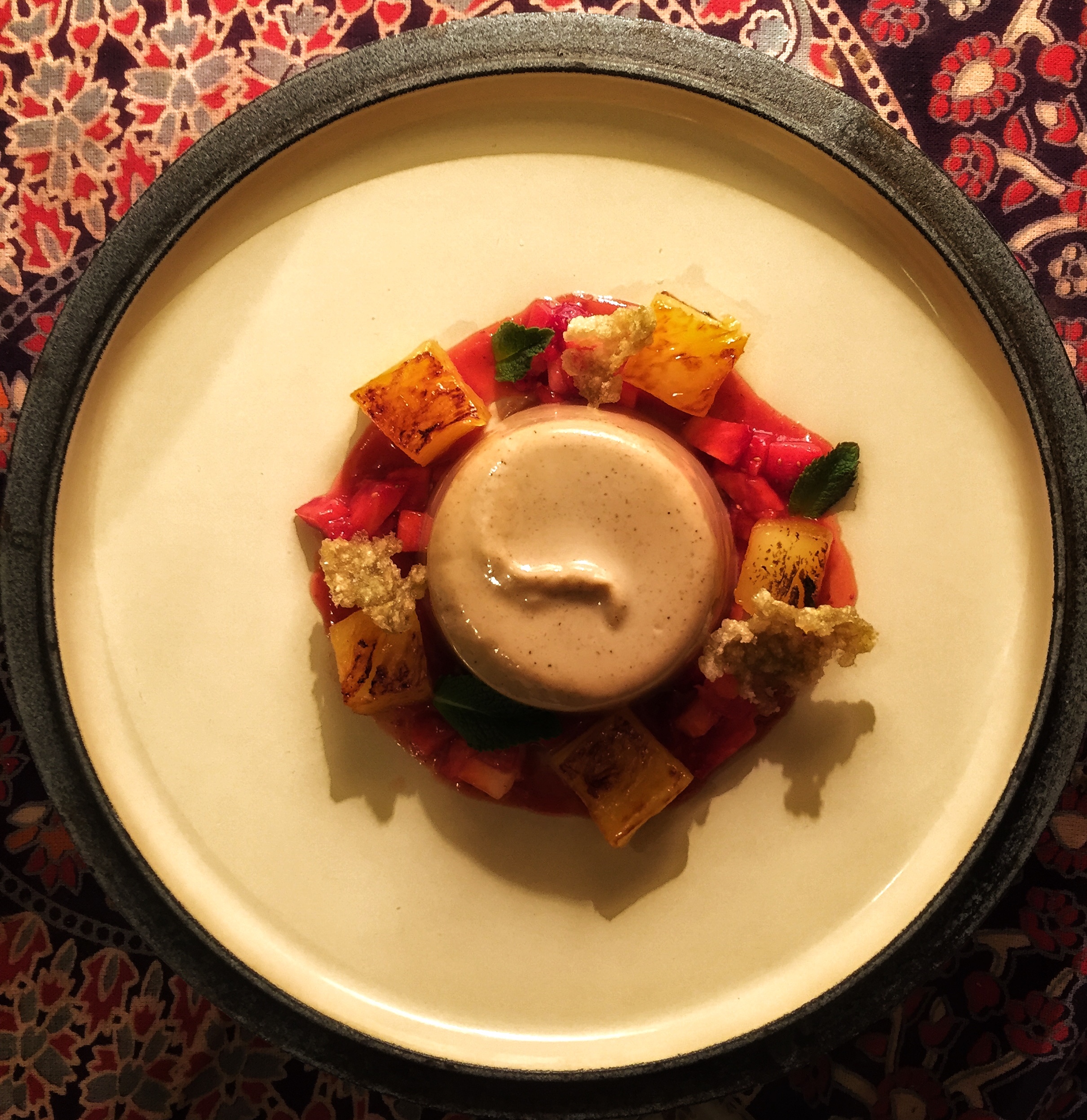 Chai Spiced Cheesecake, Oreo Base, Espresso Sauce, Caramel Tuile Recipe ...