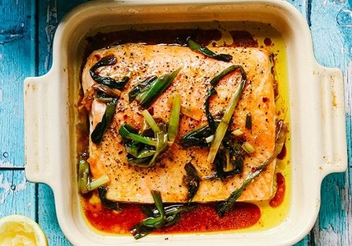 Yuzu Salmon Fillet With Charred Spring Onion Recipe - yhangry